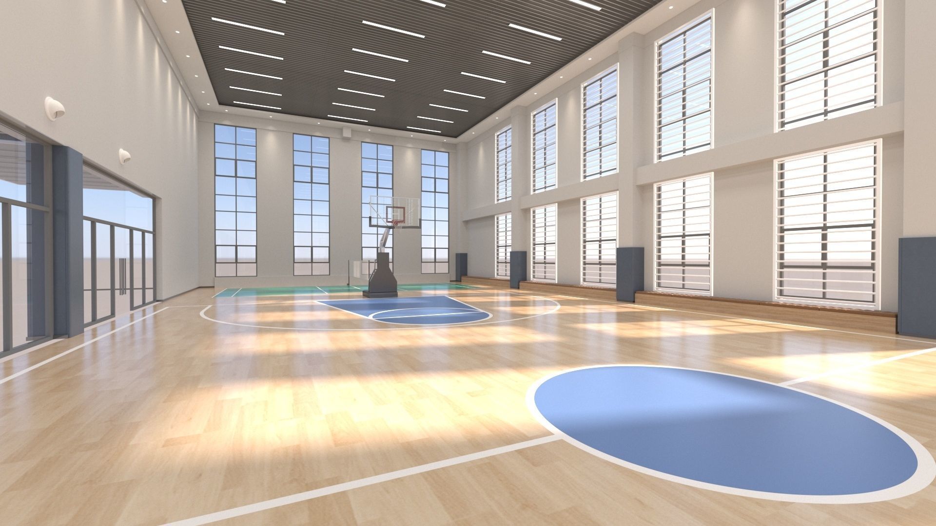 Modern basketball court model 3D model | CGTrader