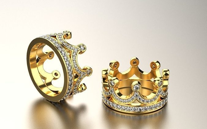 Crown ring 20mm 3D model 3D printable | CGTrader