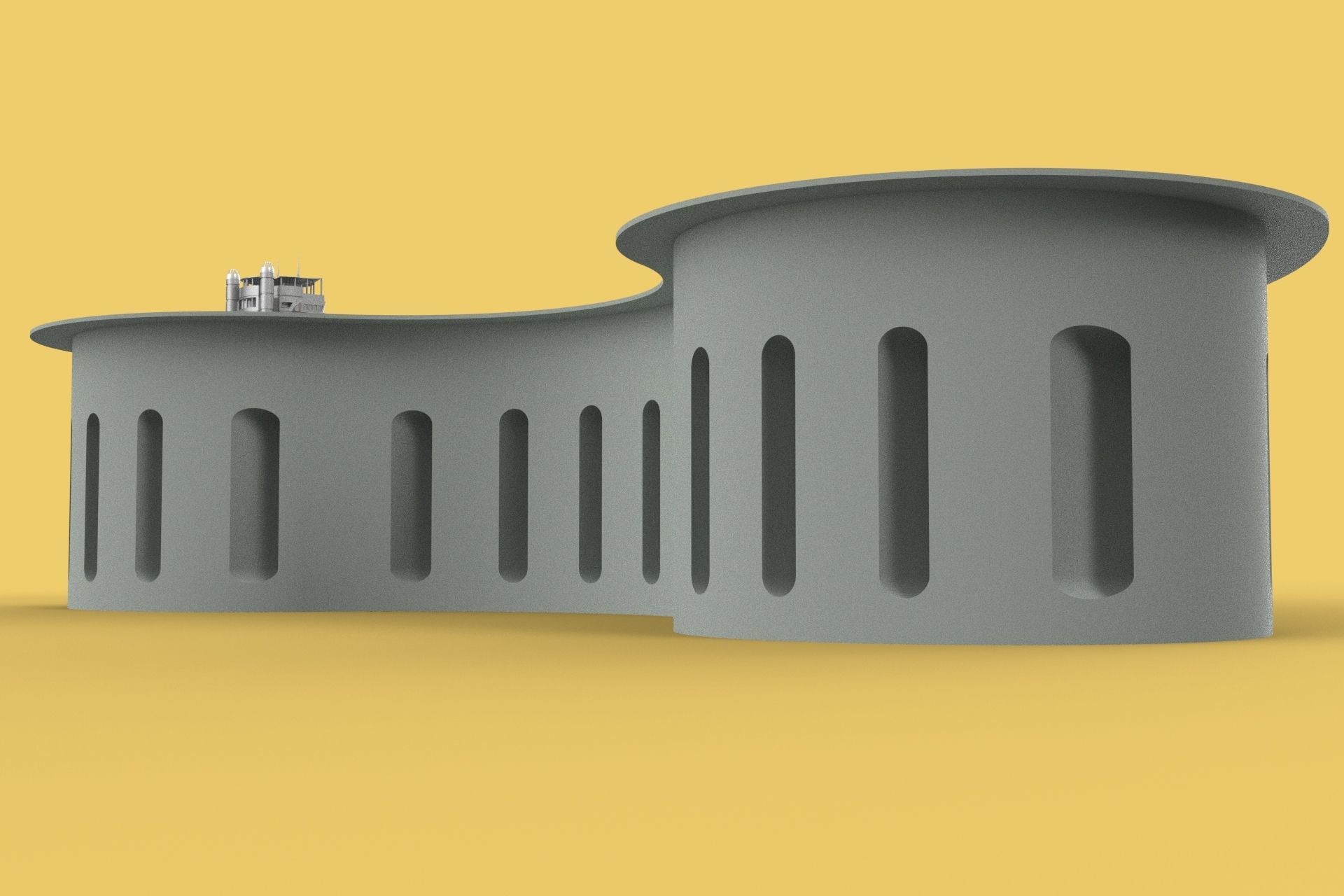 ANTI TSUNAMI BUILDING WALL INNOVATION CONCEPT 3D model | CGTrader