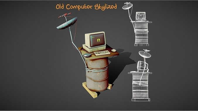 3D model Old Computer Stylized VR / AR / low-poly | CGTrader