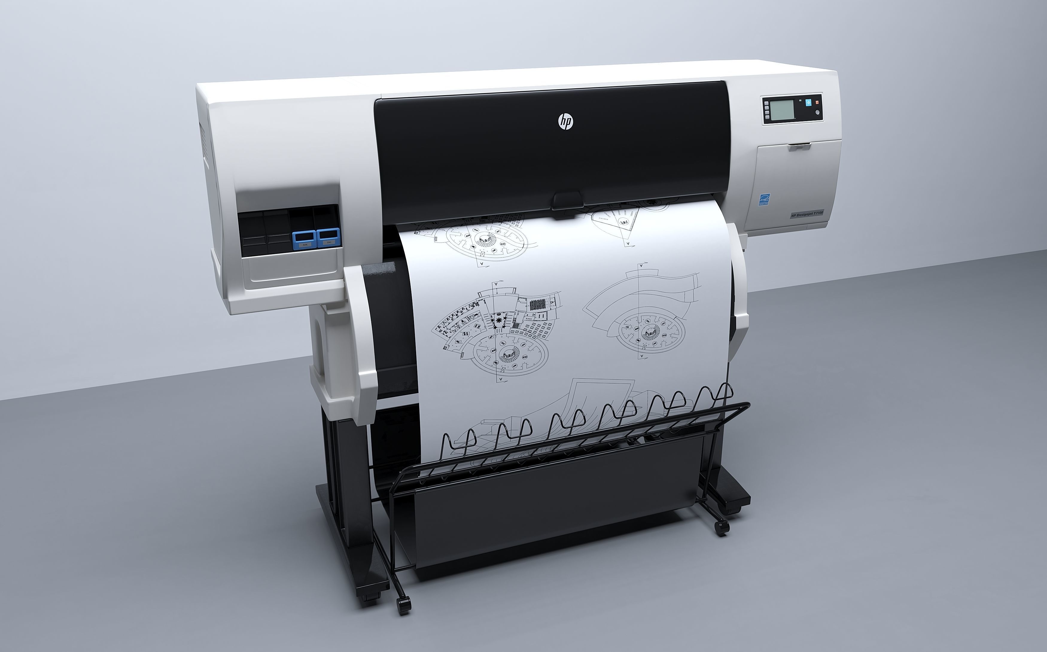 HP Designjet T7100 Printer - Plotter 3D model | CGTrader