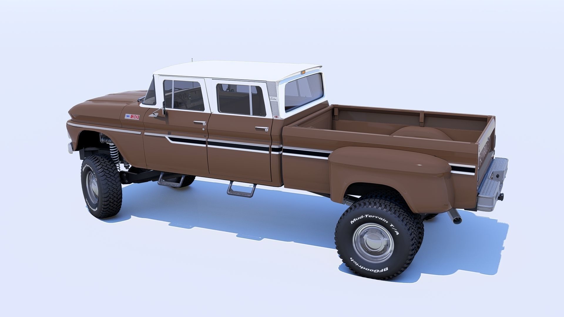Pickup 1963 C30 4 Door Dually Classic Wheels 3D model | CGTrader