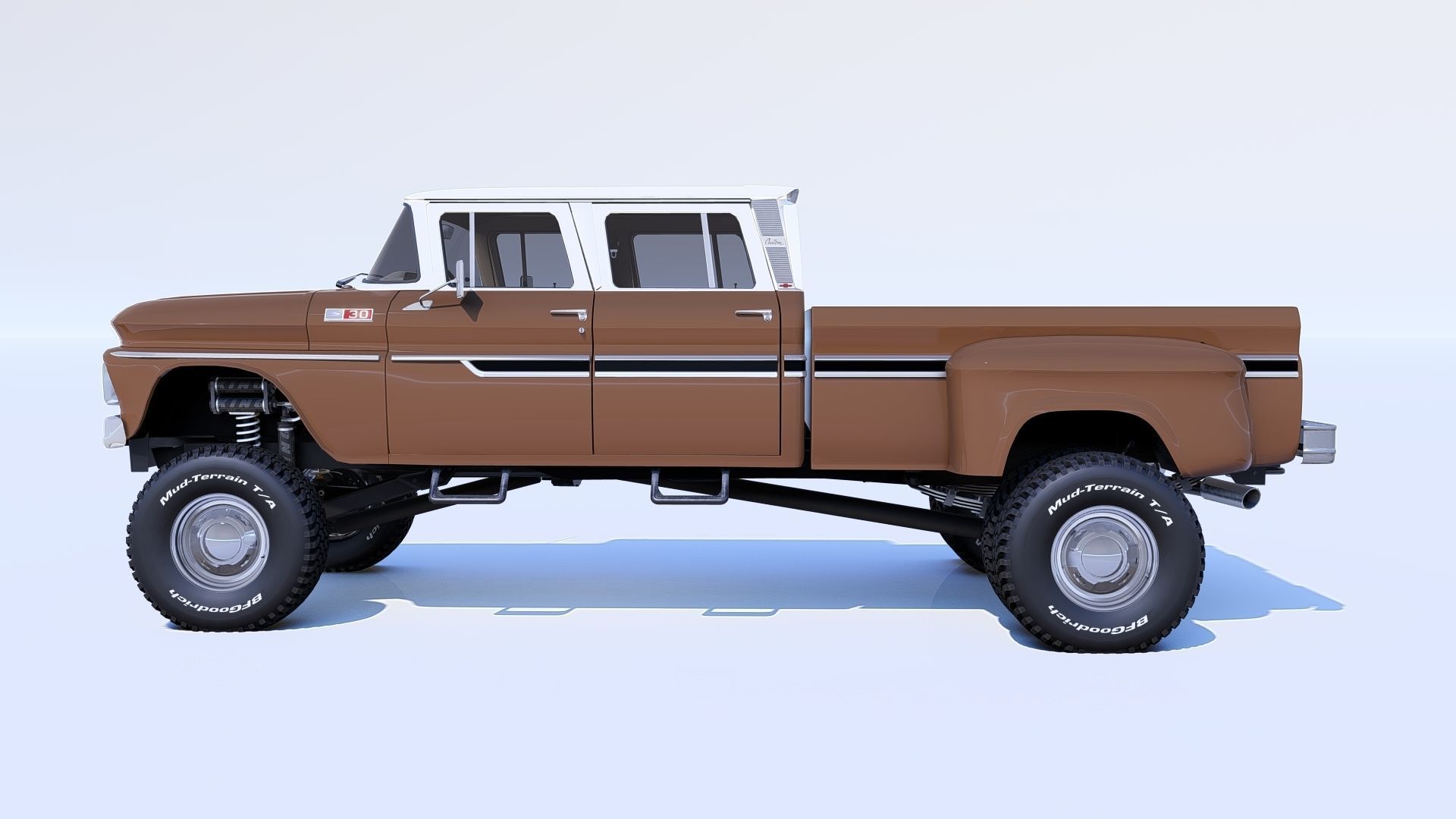 Pickup 1963 C30 4 Door Dually Classic Wheels 3D model | CGTrader