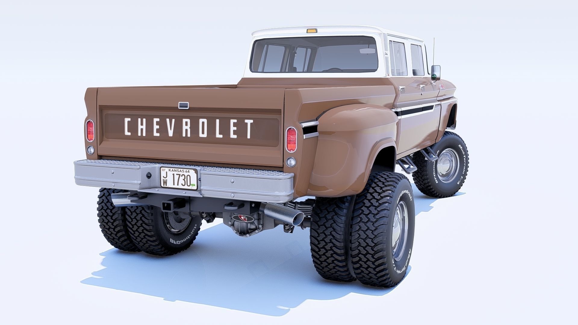 Pickup 1963 C30 4 Door Dually Classic Wheels 3D model | CGTrader