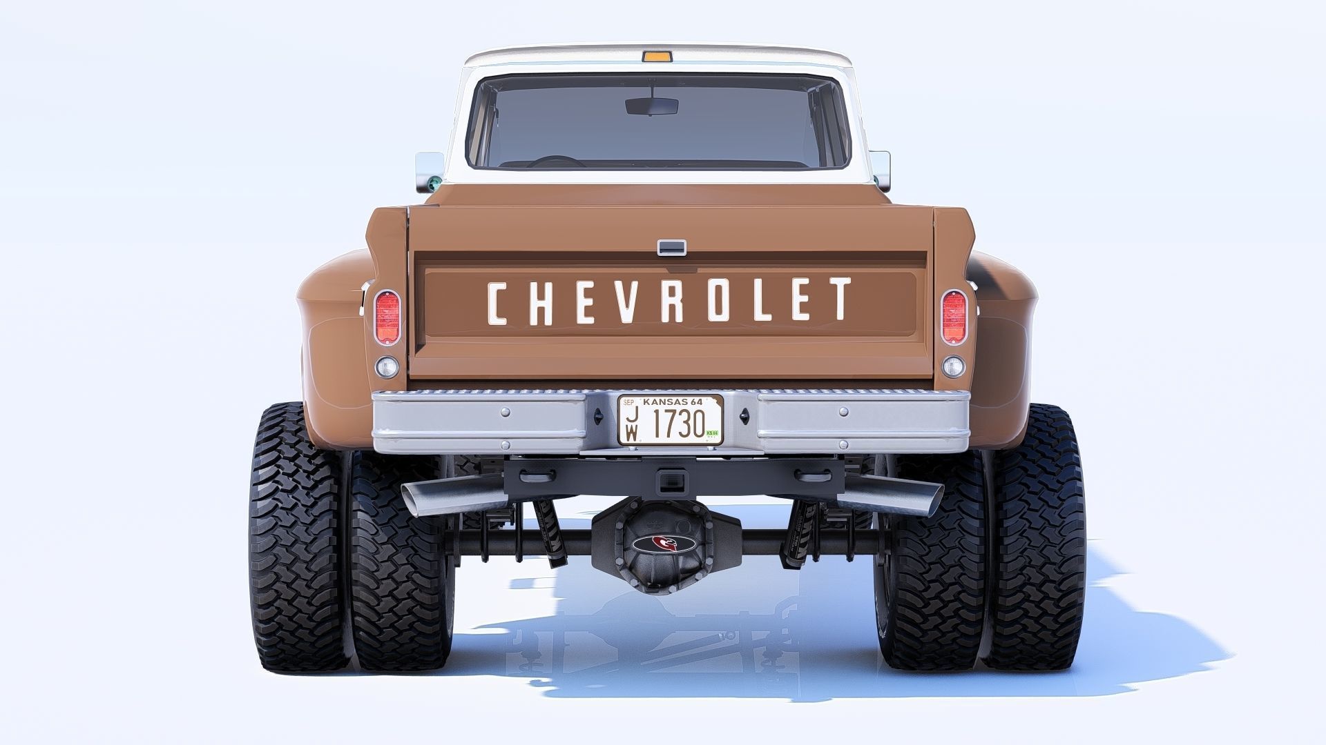 Pickup 1963 C30 4 Door Dually Classic Wheels 3D model | CGTrader