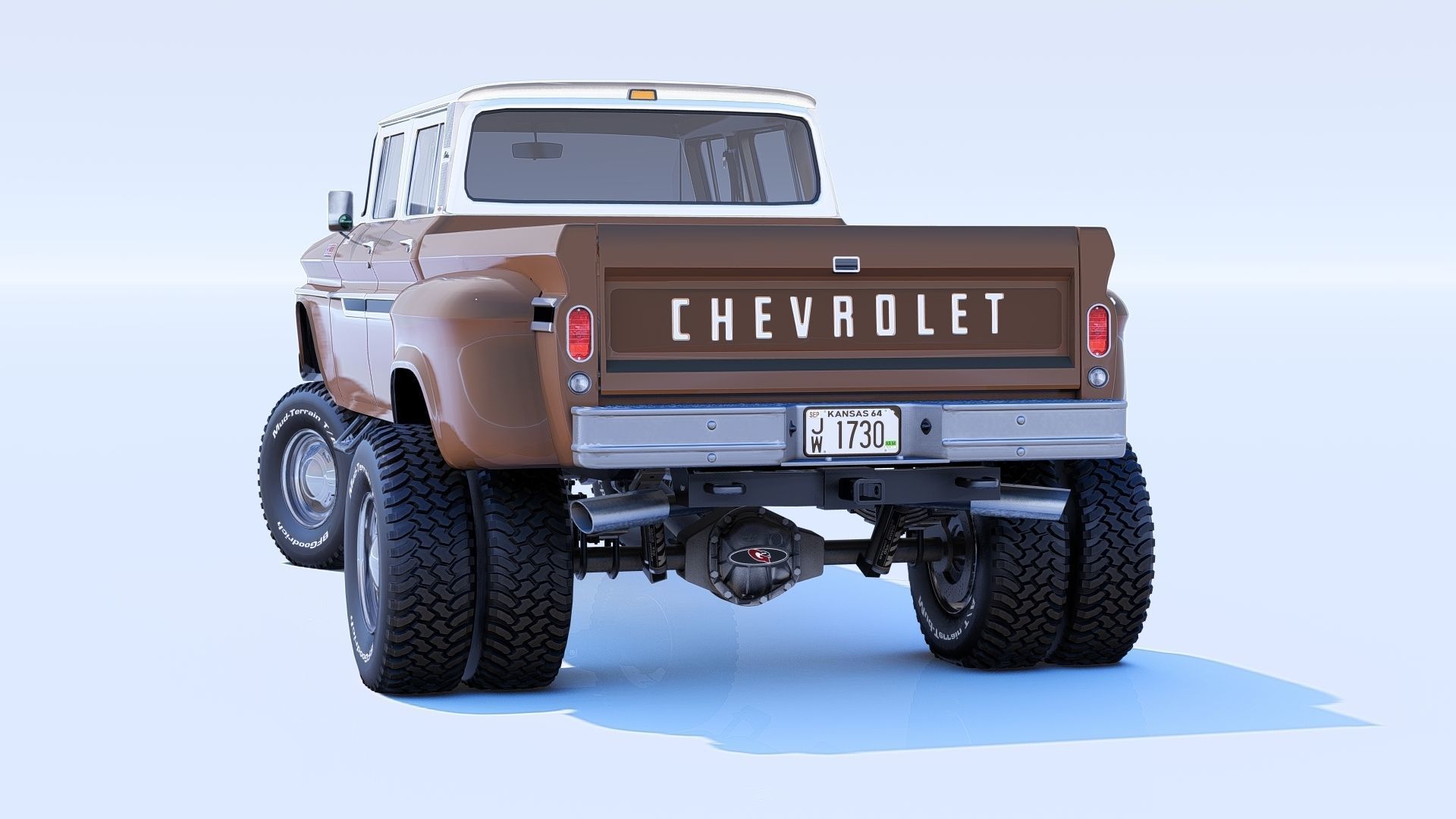 Pickup 1963 C30 4 Door Dually Classic Wheels 3D model | CGTrader