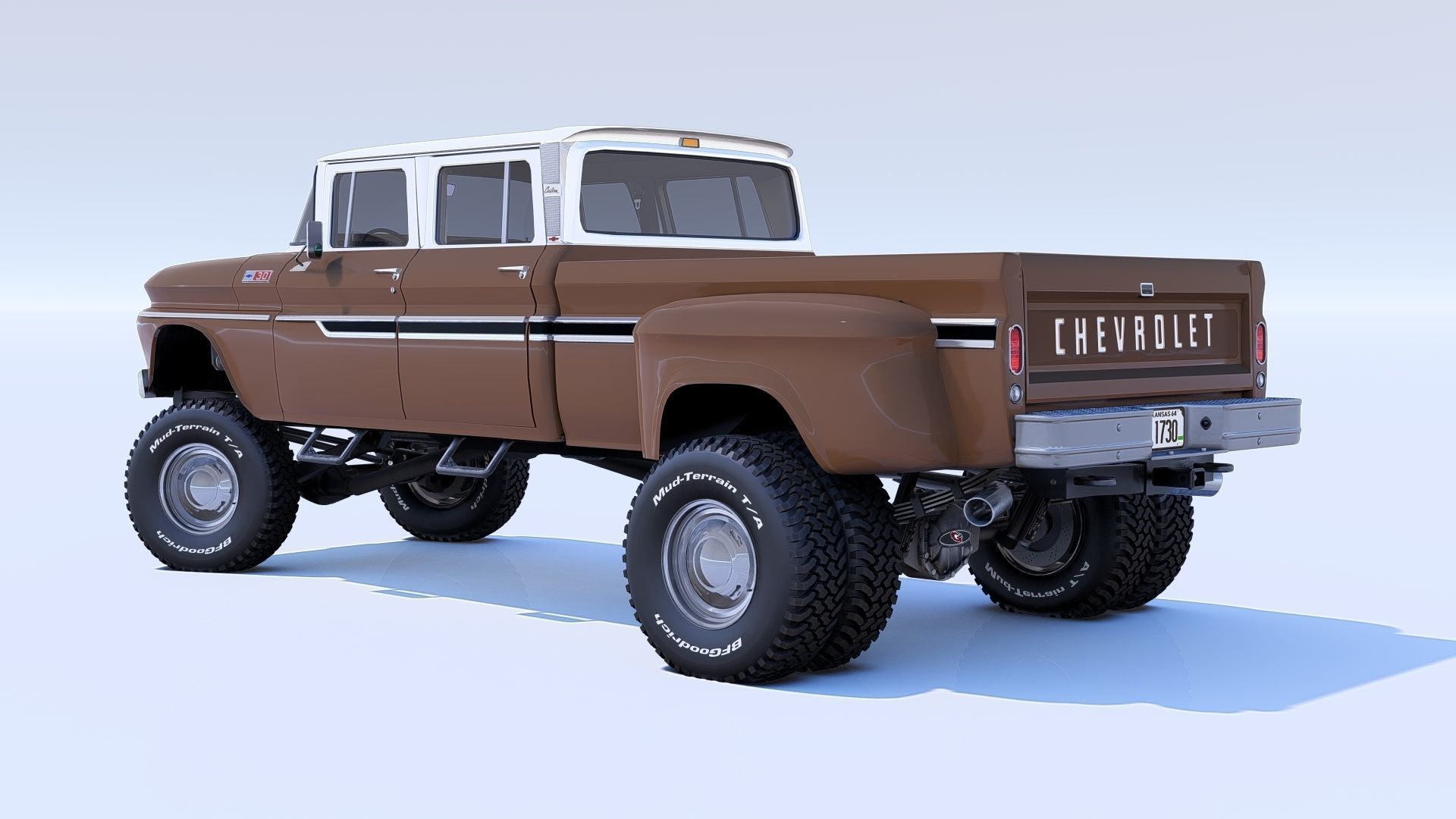 Pickup 1963 C30 4 Door Dually Classic Wheels 3D model | CGTrader