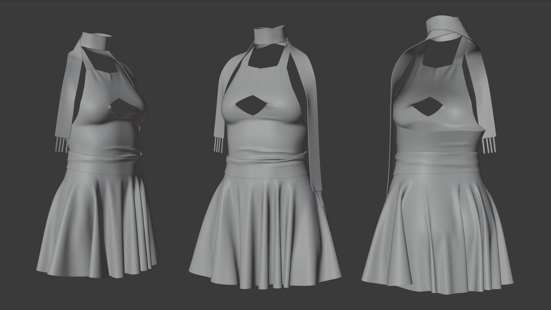 skirts and hipstwer 3d model marvelous designer 3D model | CGTrader