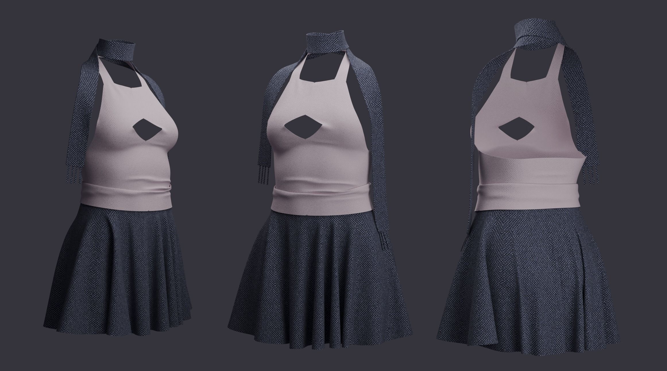 skirts and hipstwer 3d model marvelous designer 3D model | CGTrader