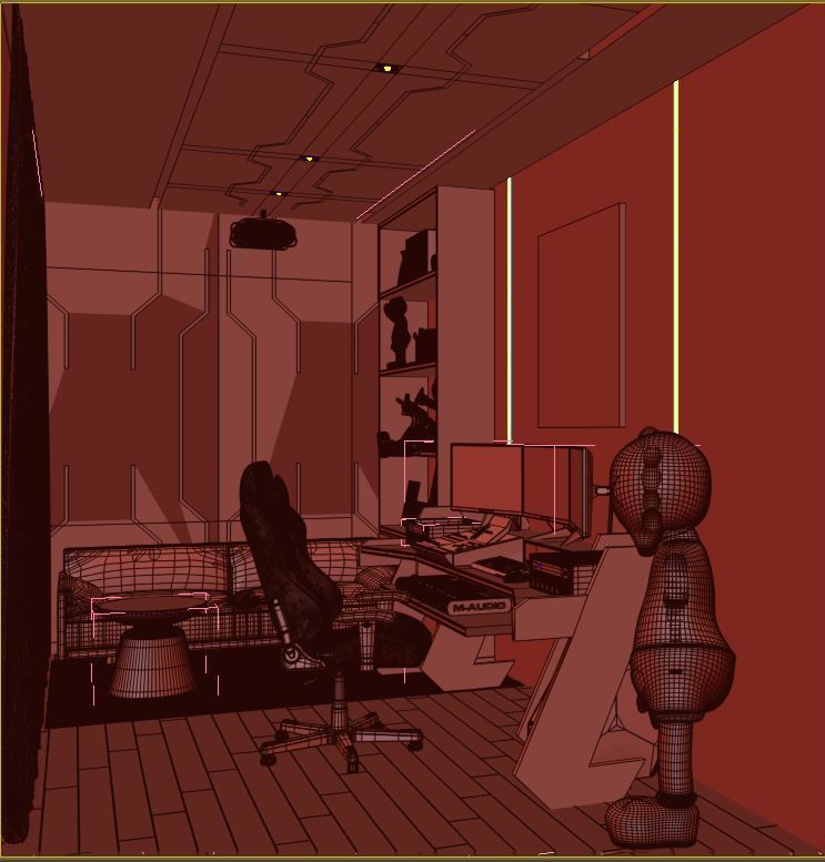 Room Boys Gaming scene interior 3D model | CGTrader