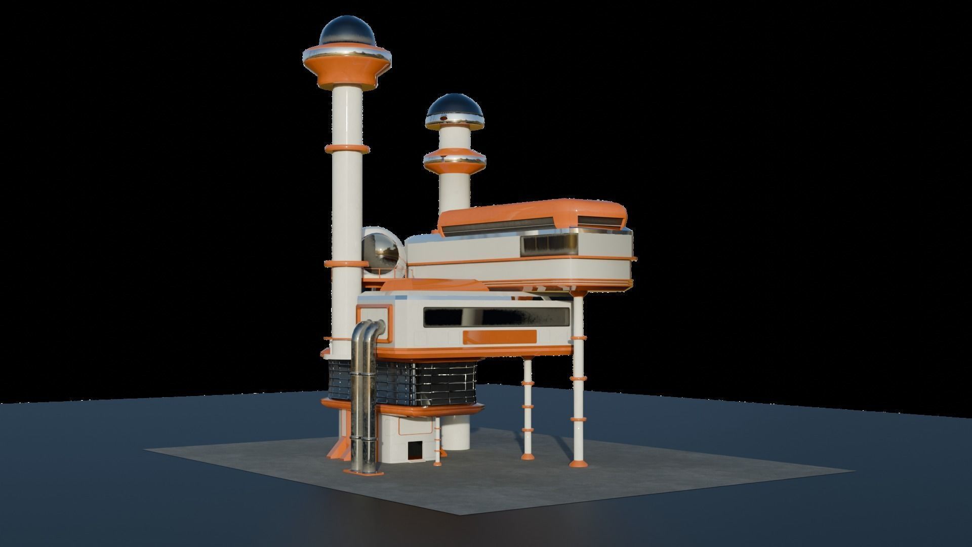 3D model Atompunk Building VR / AR / low-poly | CGTrader