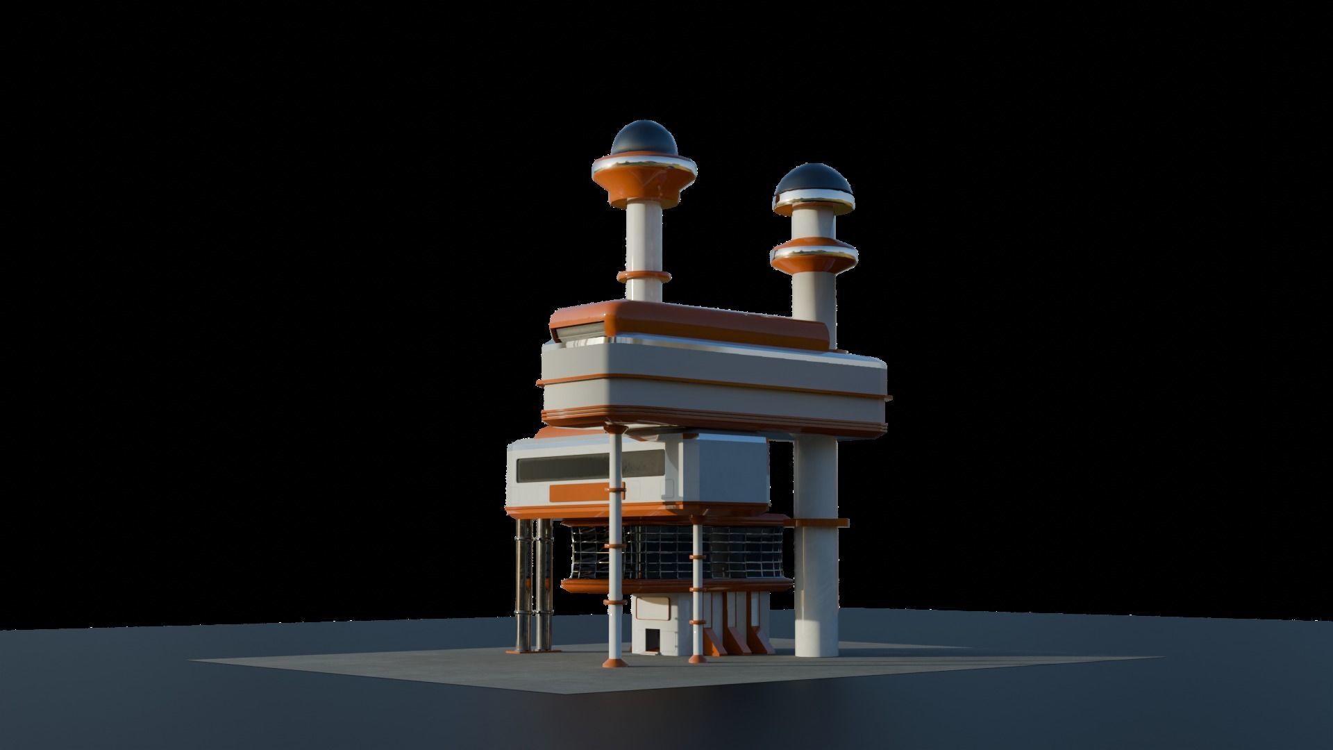 3D model Atompunk Building VR / AR / low-poly | CGTrader