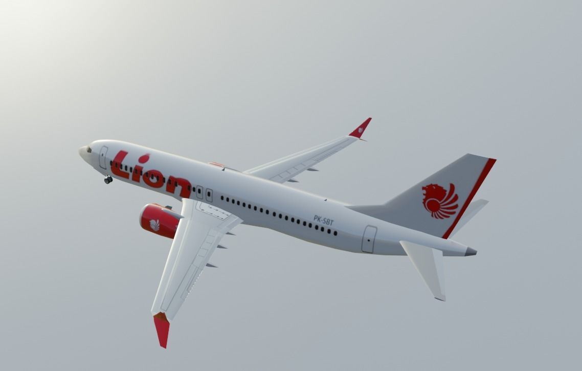3D model Lion Air Boeing 737 max 8 3D model with cockpit VR / AR / low ...