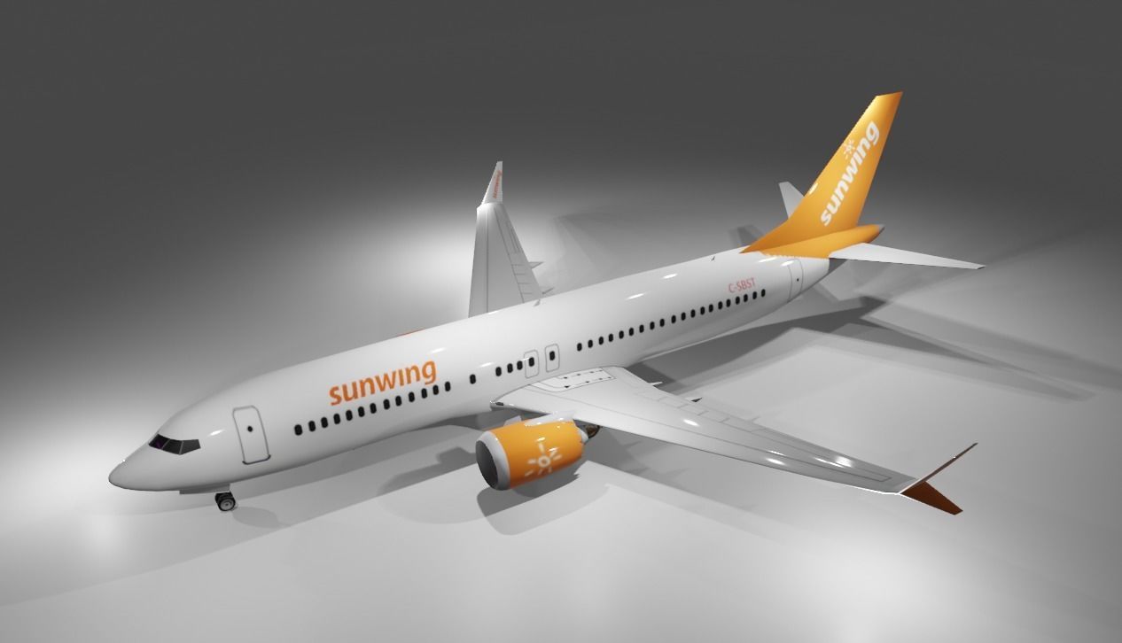 3D model Sunwing Airlines Boeing 737 max 8 3D model with cockpit VR ...