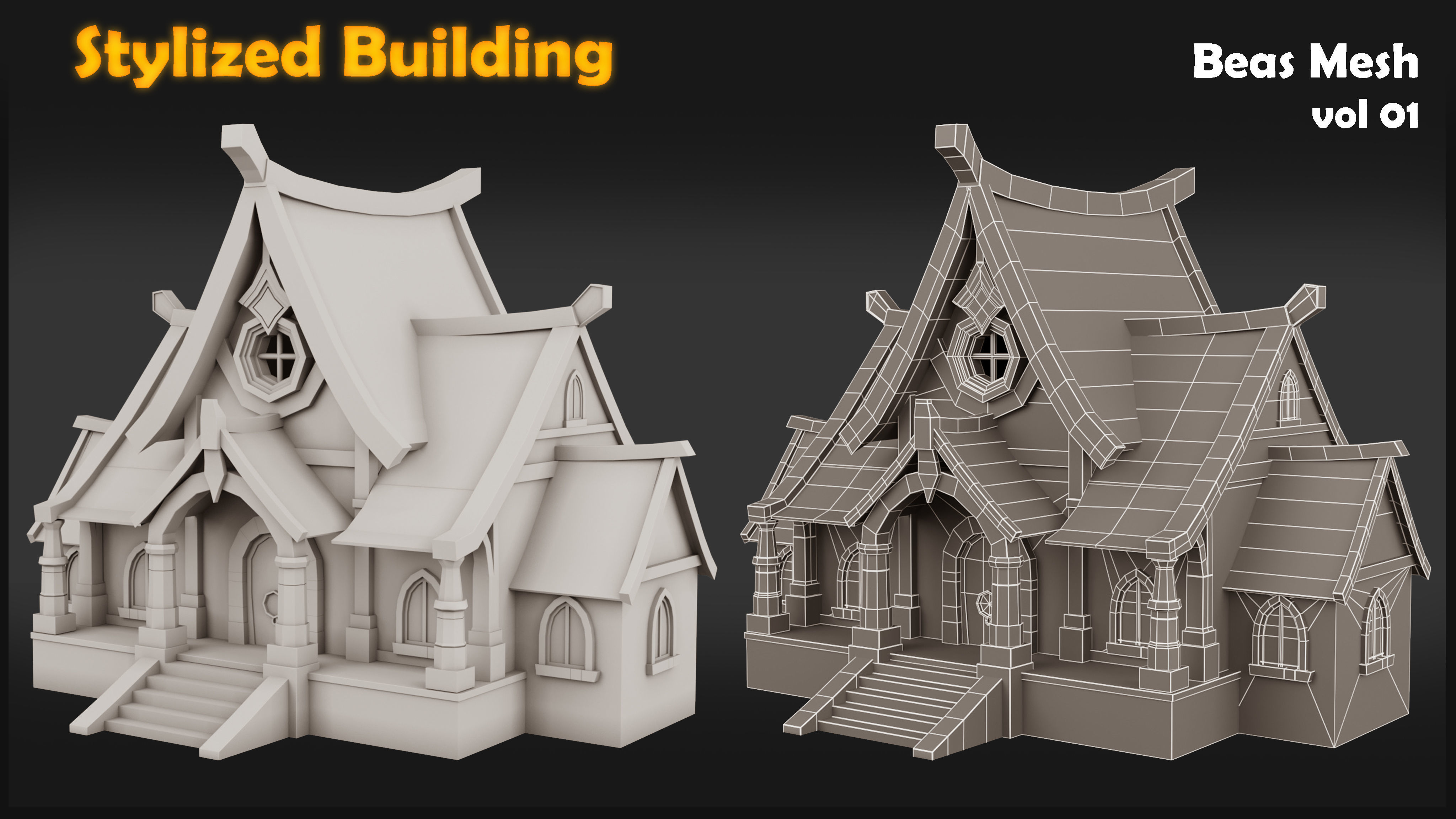 3D model Stylized Building-Base Mesh VR / AR / low-poly | CGTrader