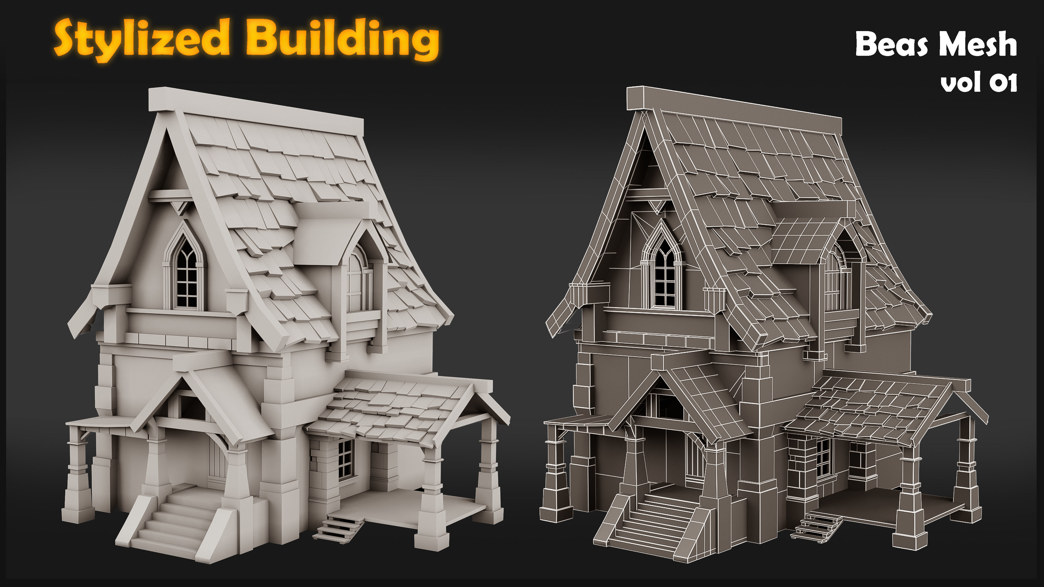 3D model Stylized Building-Base Mesh VR / AR / low-poly | CGTrader