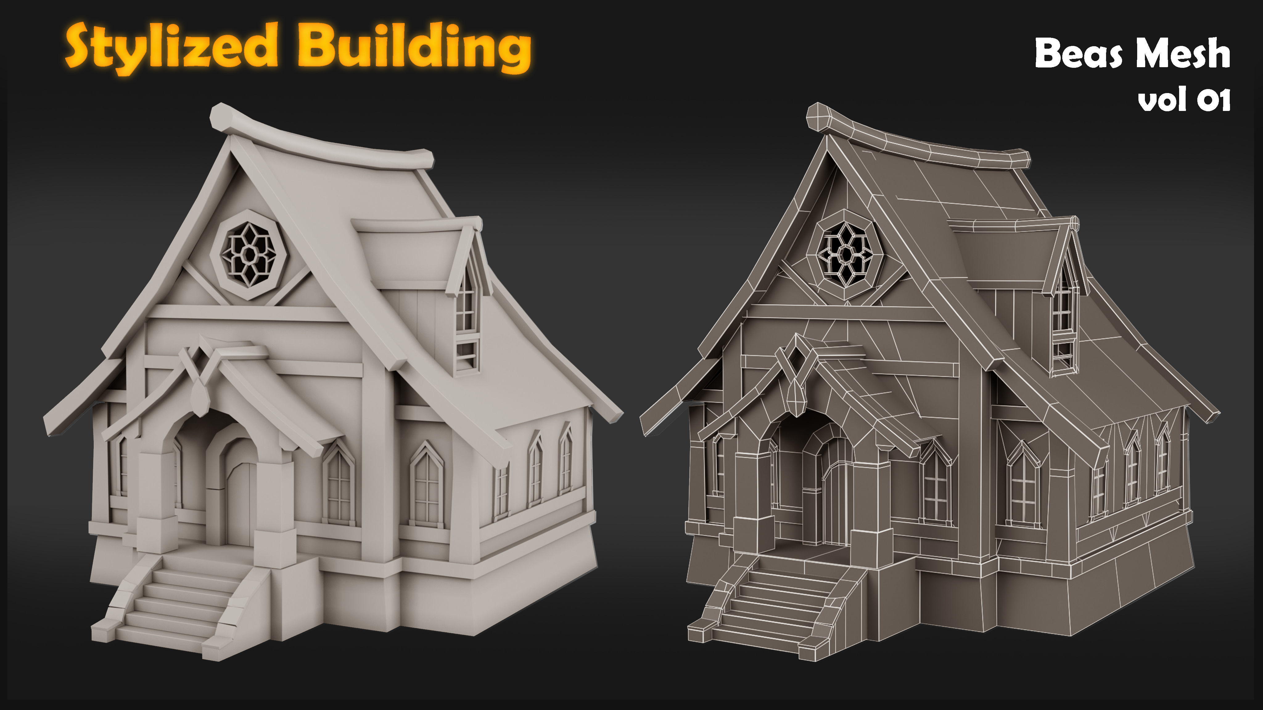 3D model Stylized Building-Base Mesh VR / AR / low-poly | CGTrader