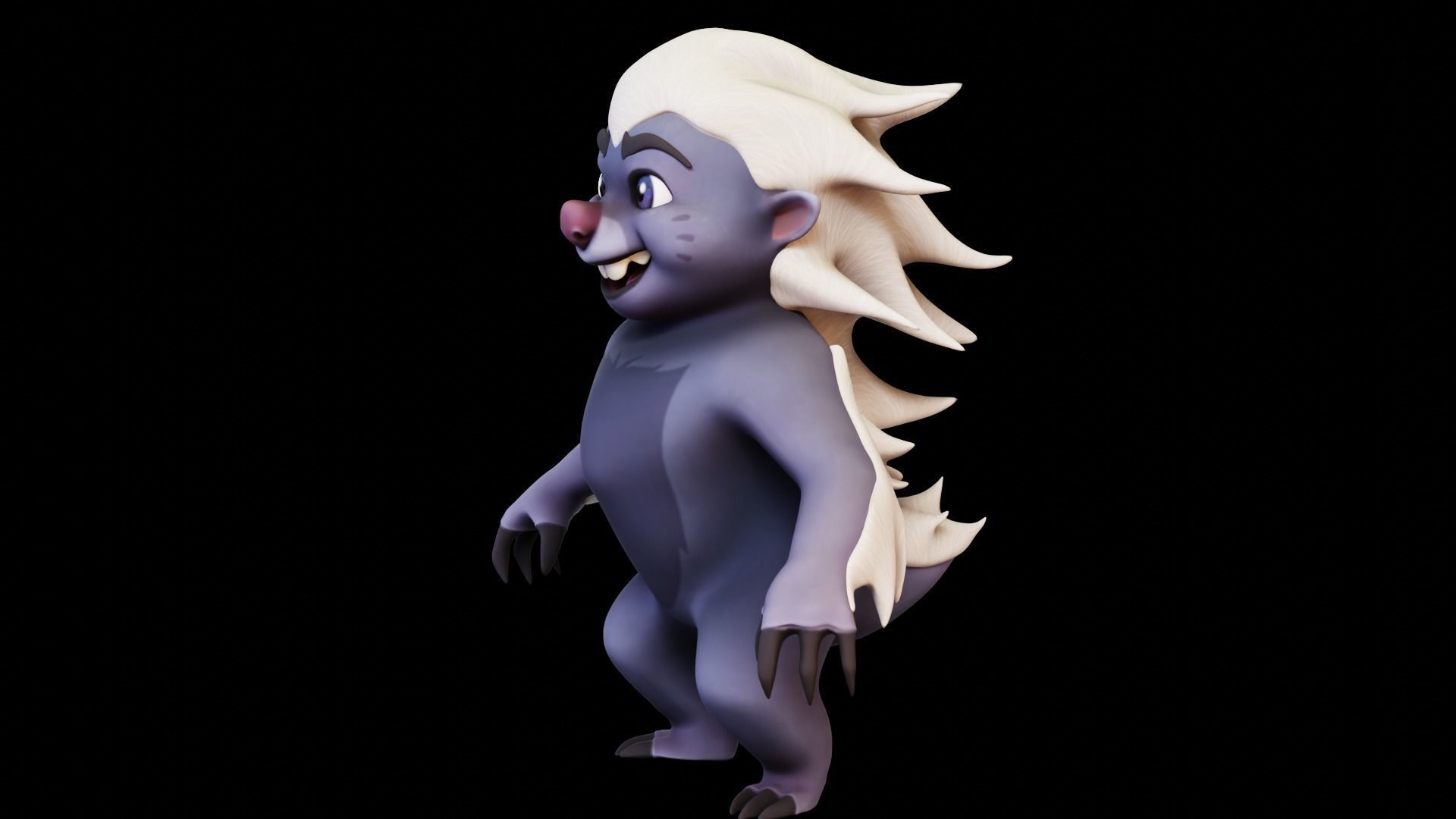 3D model Honey badger cartoon character for Blender VR / AR / low-poly ...