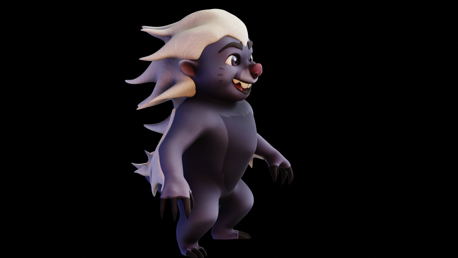 3D model Honey badger cartoon character for Blender VR / AR / low-poly ...