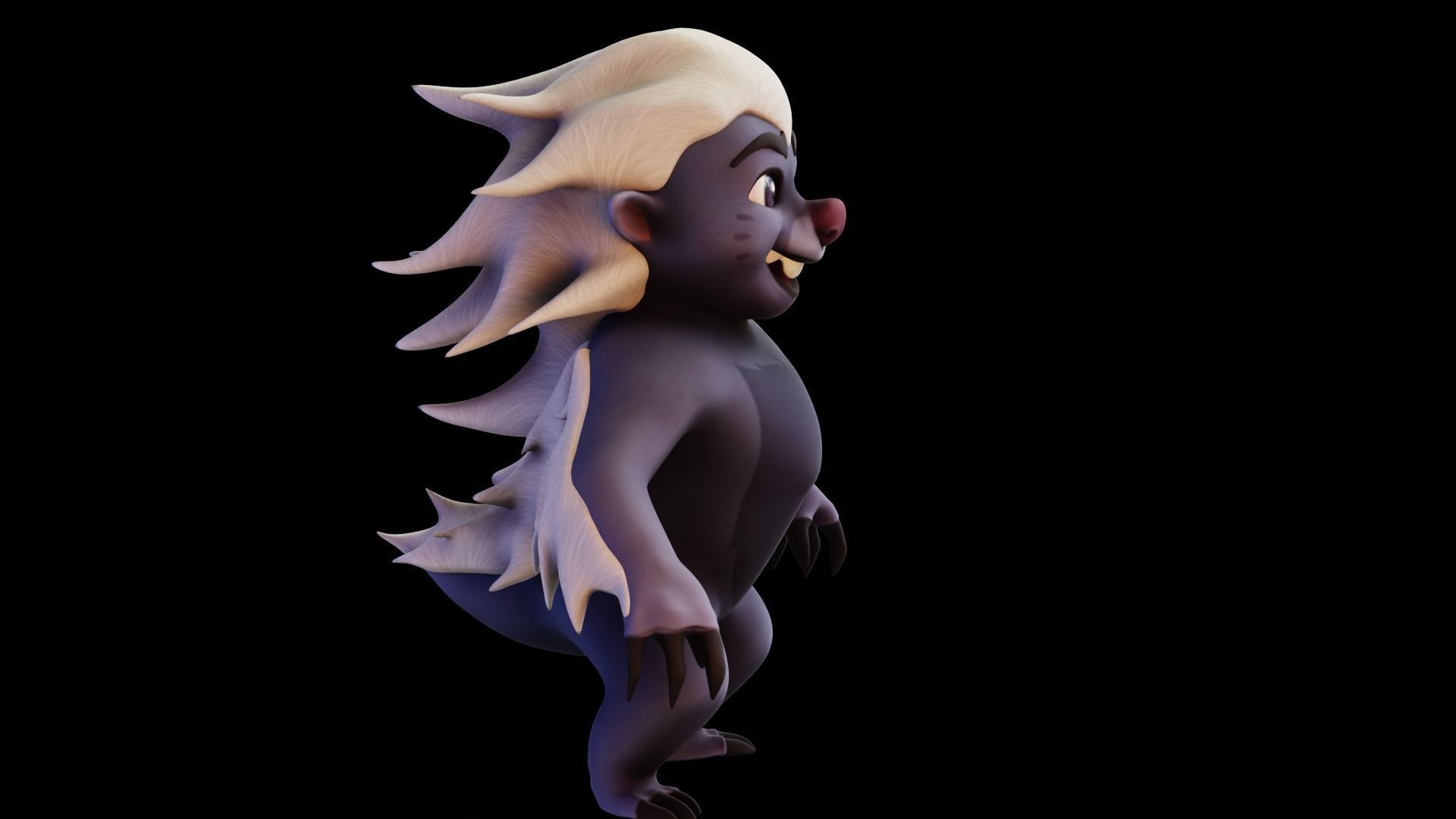 3D model Honey badger cartoon character for Blender VR / AR / low-poly ...