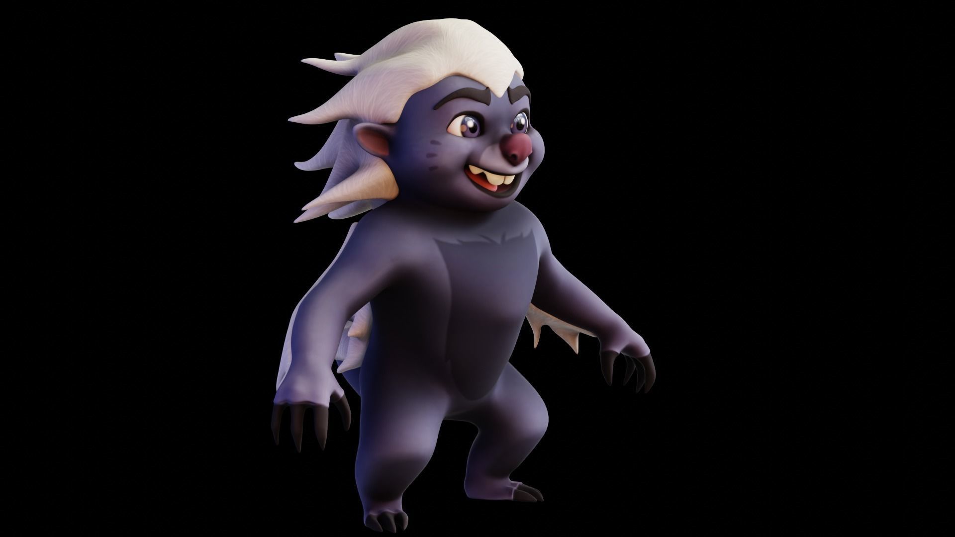 3D model Honey badger cartoon character for Blender VR / AR / low-poly ...