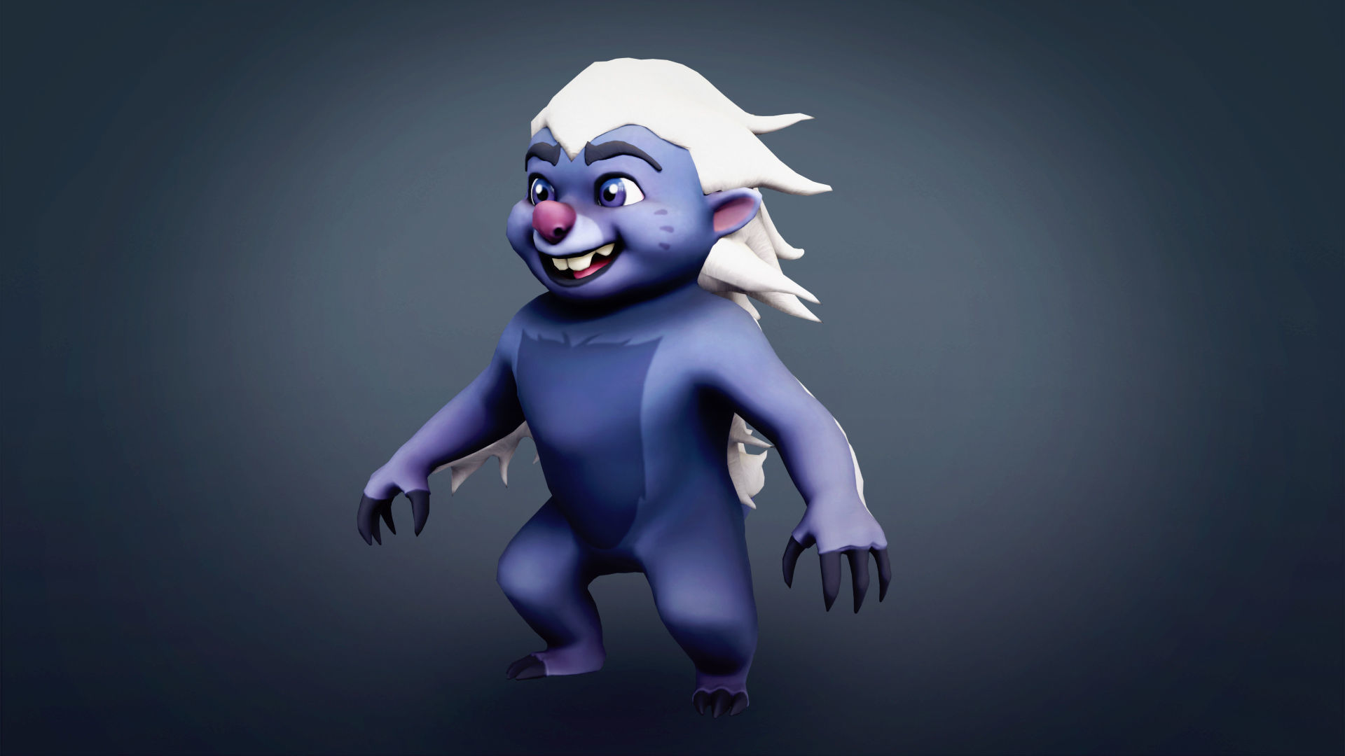 3D model Honey badger cartoon character for Blender VR / AR / low-poly ...