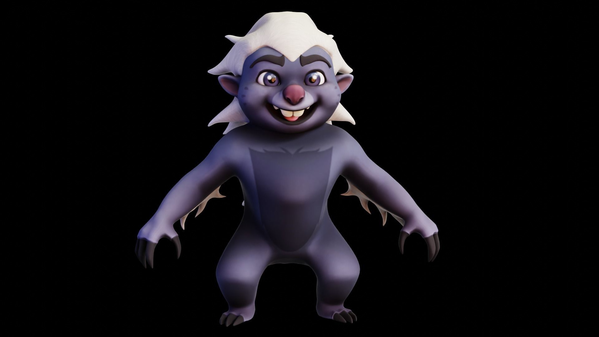 3D model Honey badger cartoon character for Blender VR / AR / low-poly ...