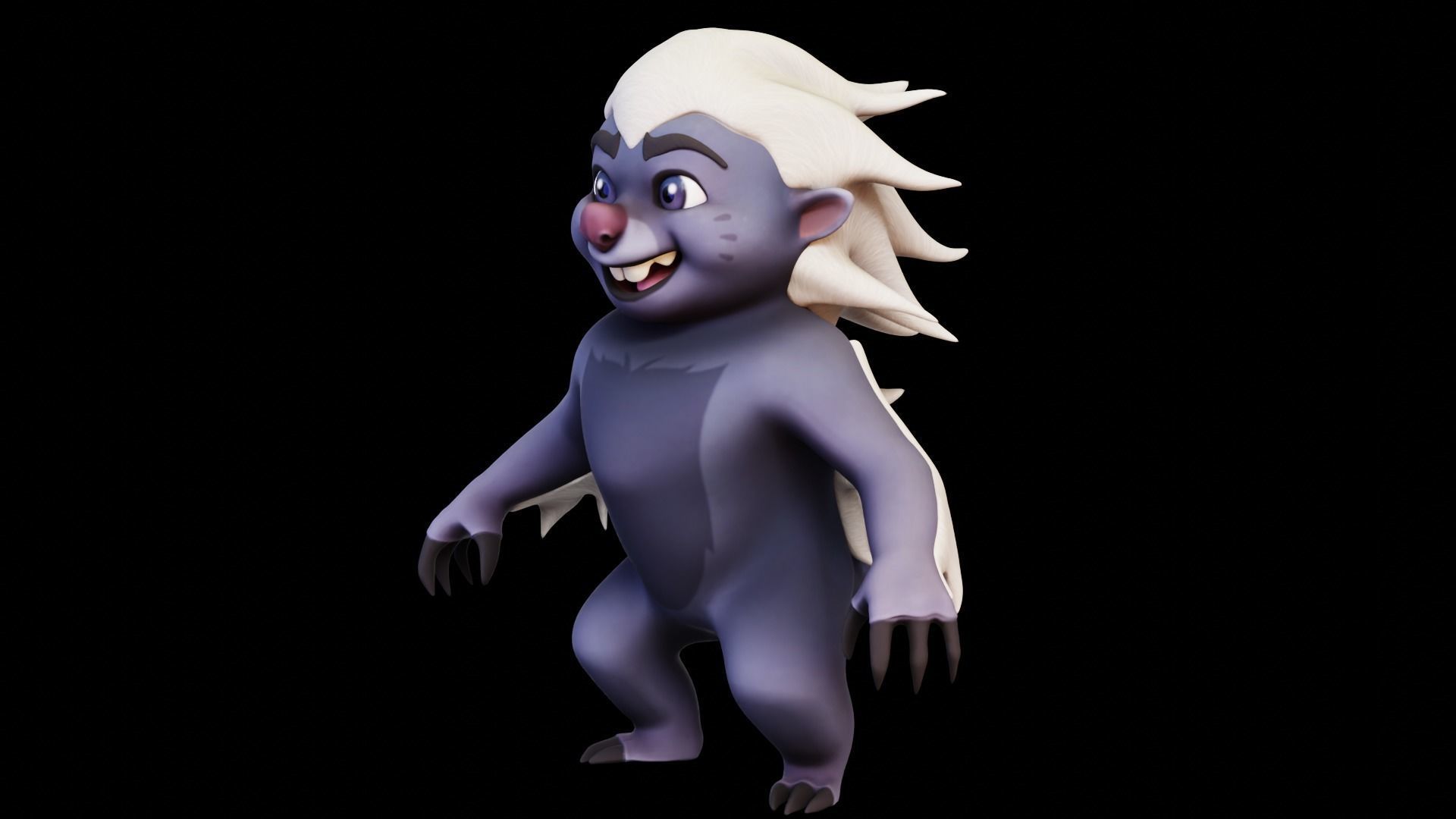 3D model Honey badger cartoon character for Blender VR / AR / low-poly ...