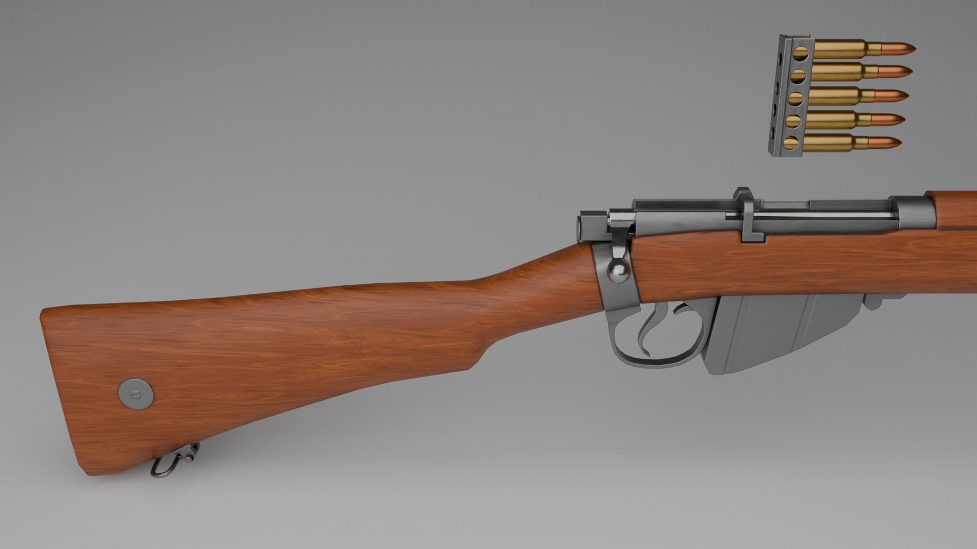 Lee Enfield MK3 Rifle - Game Ready free VR / AR / low-poly 3D model ...