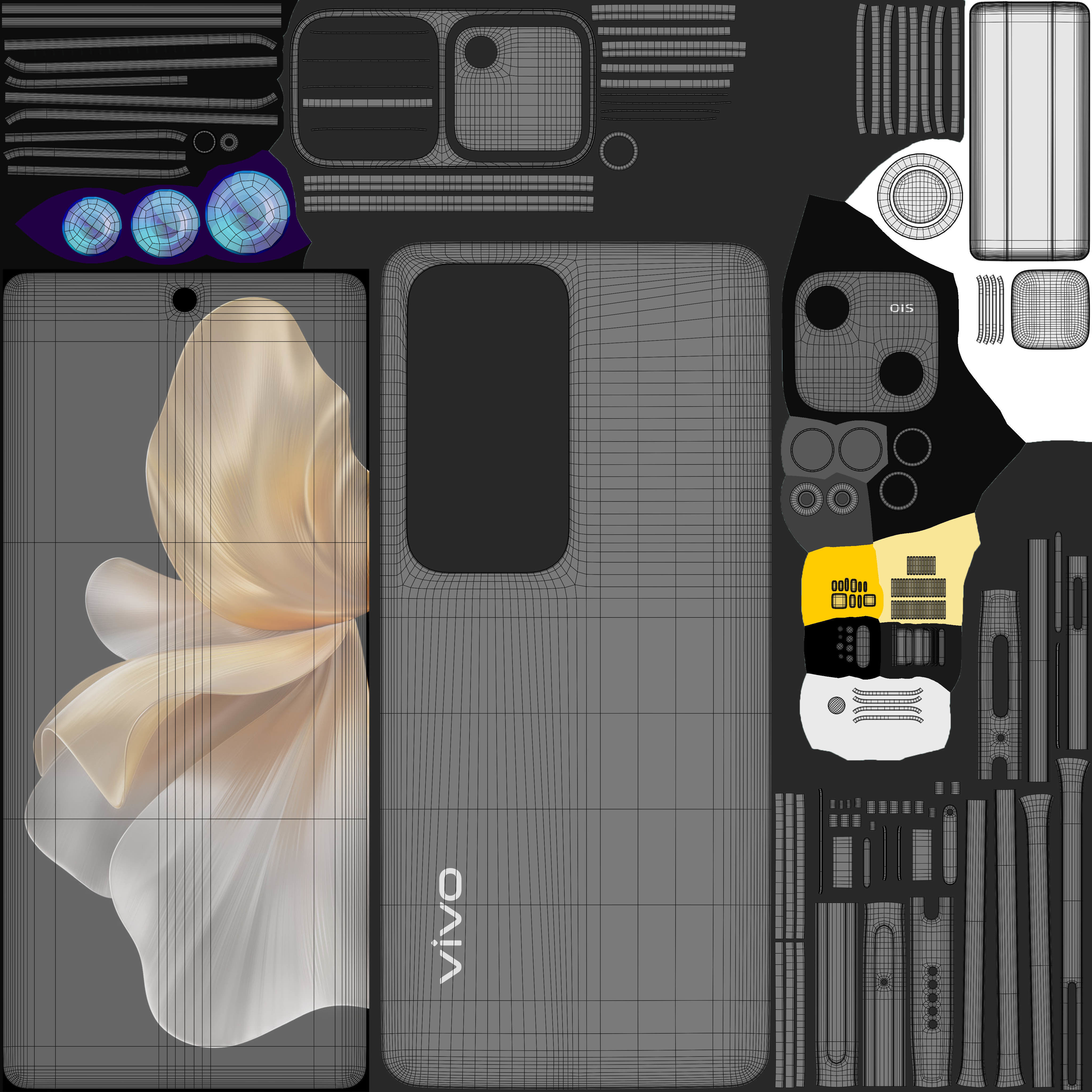 Vivo V30 Black 3D model | CGTrader