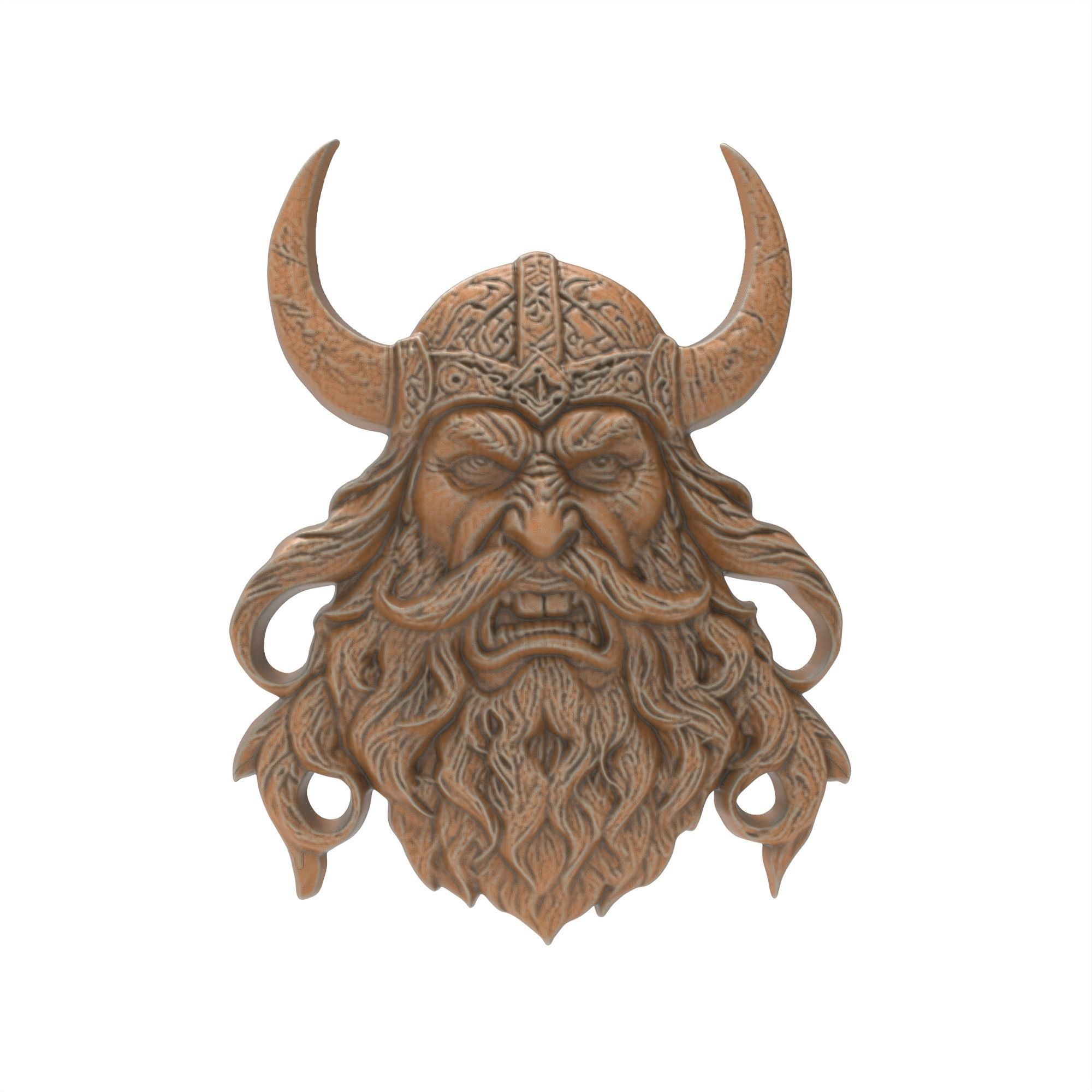 Viking Head Tile Plaque Sculpture 3D model 3D printable | CGTrader