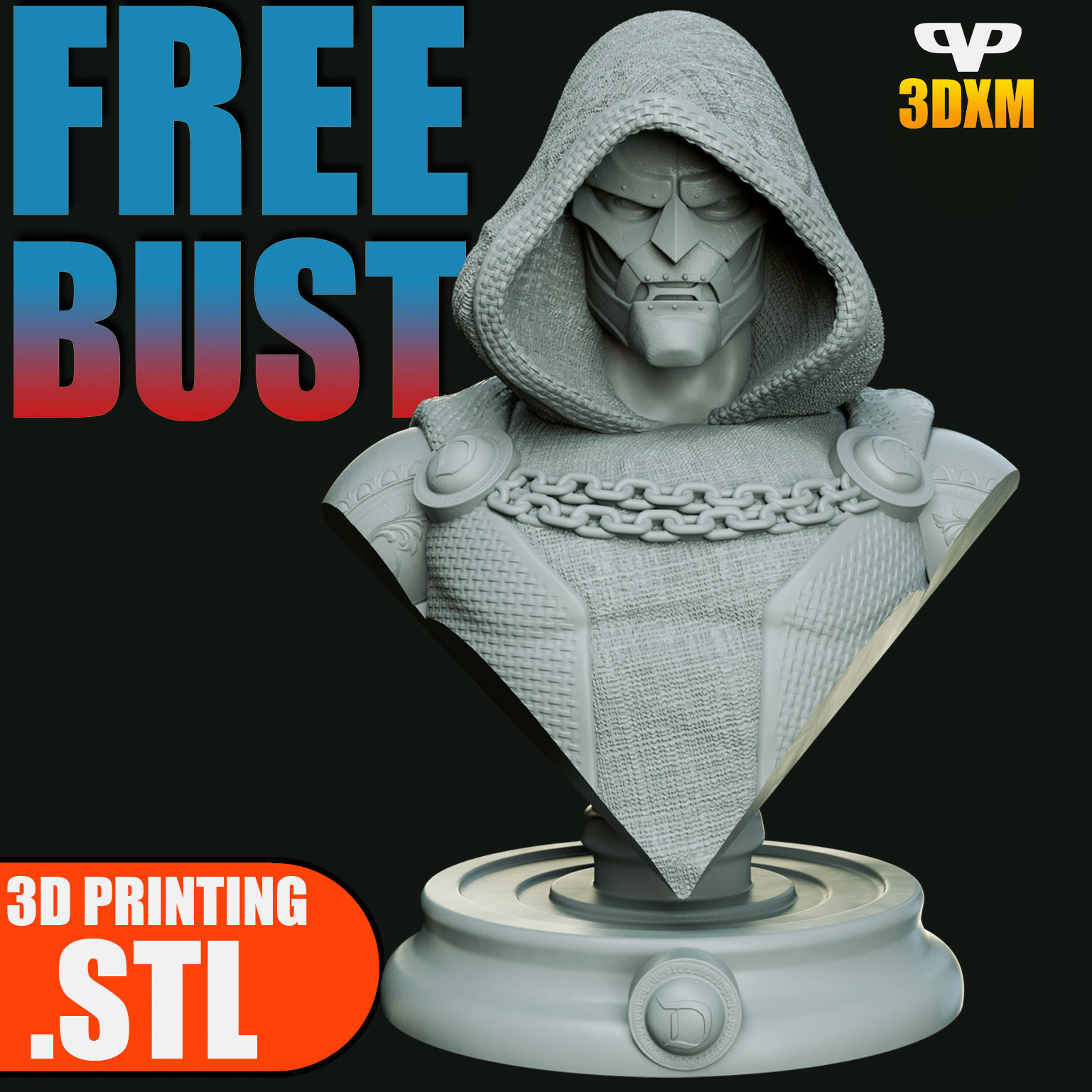 FREE Dr Doom Bust STL for 3D Printing 3DXM ChibiSTL free 3D model 3D ...