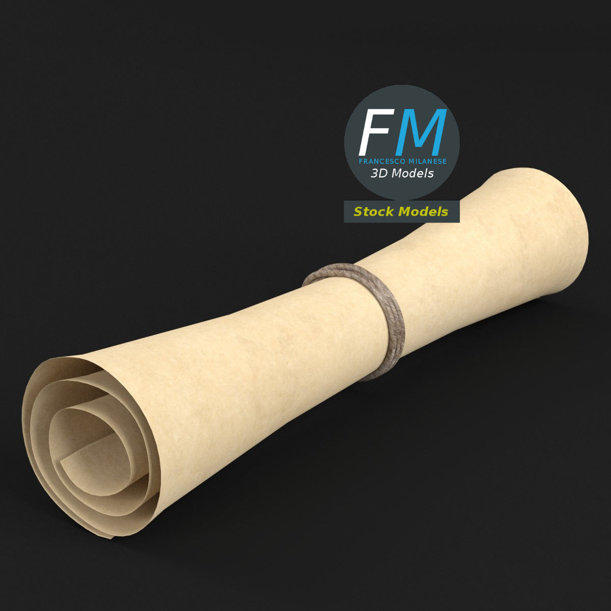 Rolled up paper scroll 3D model | CGTrader