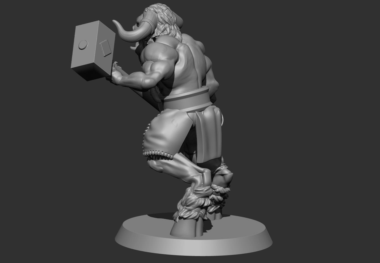 Bull Warrior with Heavy Hammer 3D model 3D printable | CGTrader