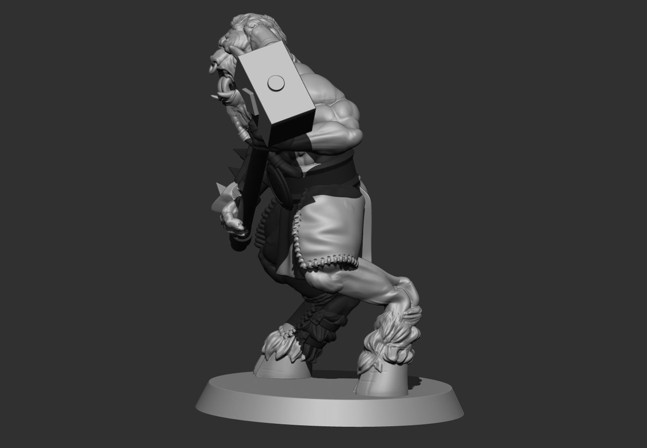 Bull Warrior with Heavy Hammer 3D model 3D printable | CGTrader