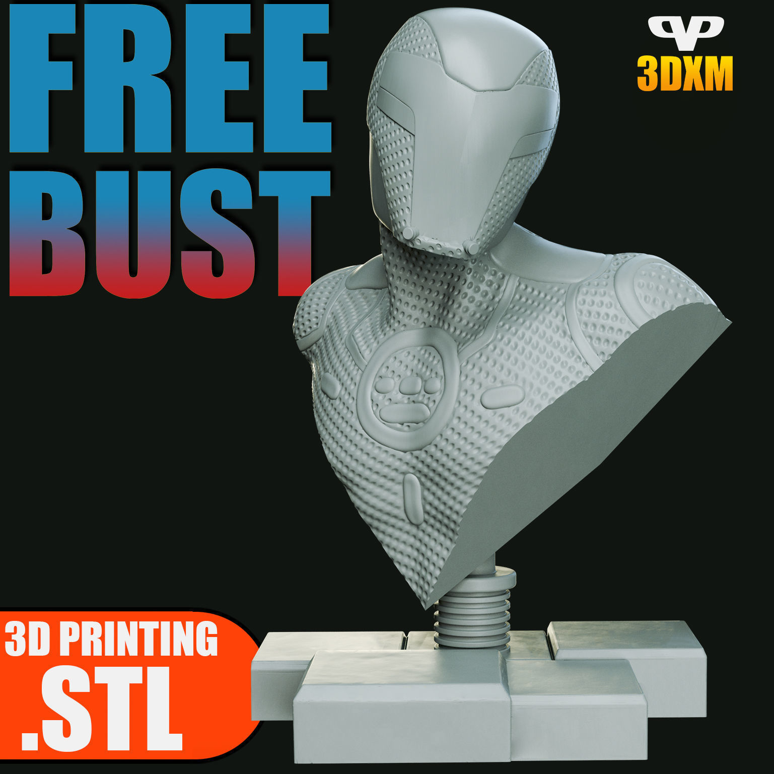 FREE Tron Legacy Bust STL for 3D Printing 3DXM ChibiSTL free 3D model ...