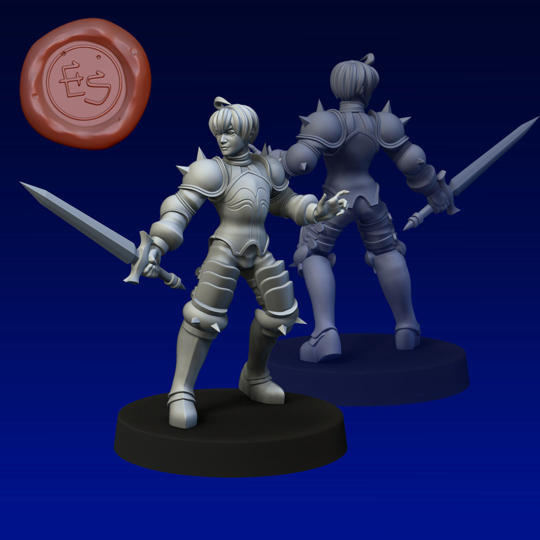 Ramza Beoulve Armored - Final Fantasy Tactics - 32mm Miniature 3D model ...