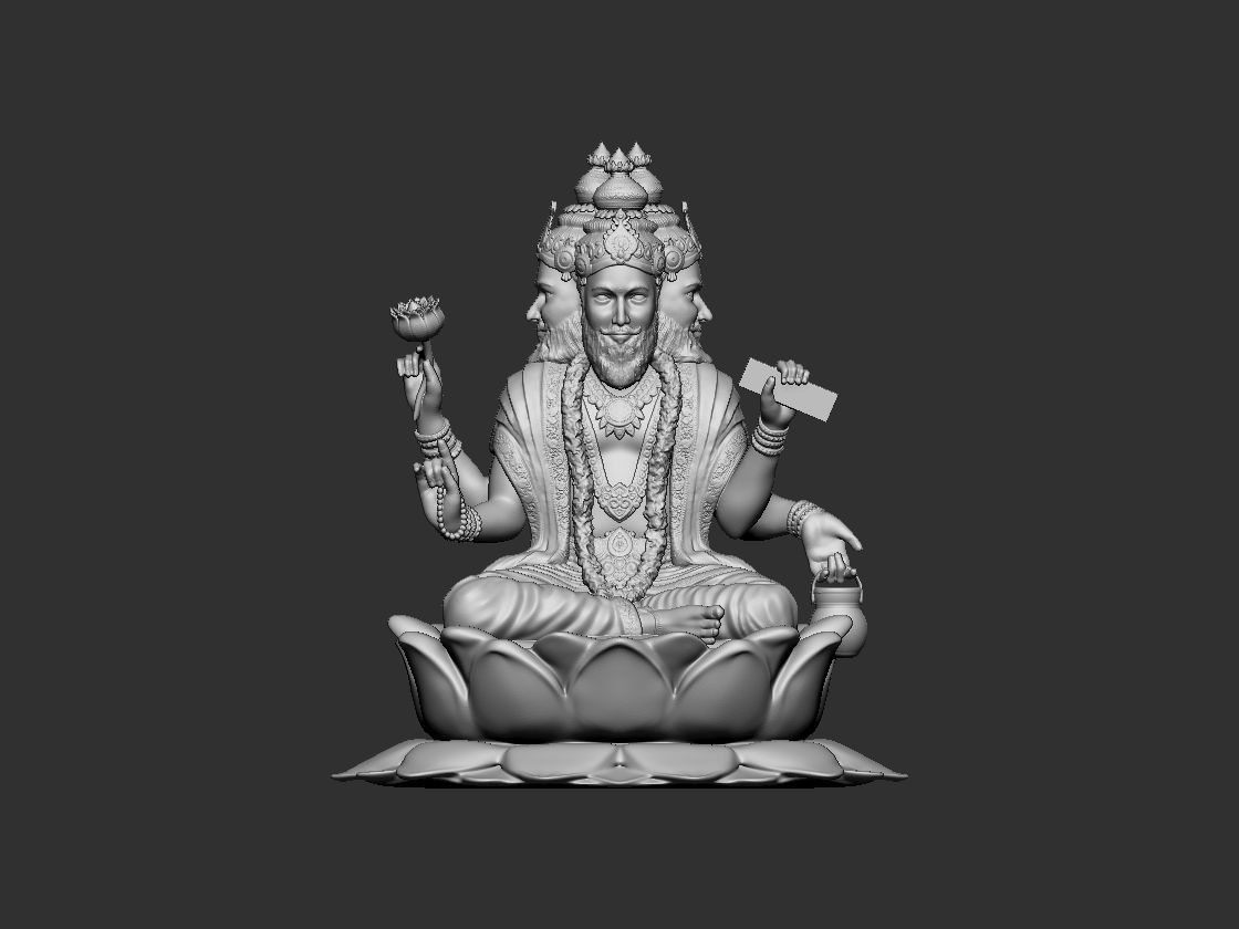 Brahma ji Hindu God Idol 3D model 3D printable | CGTrader