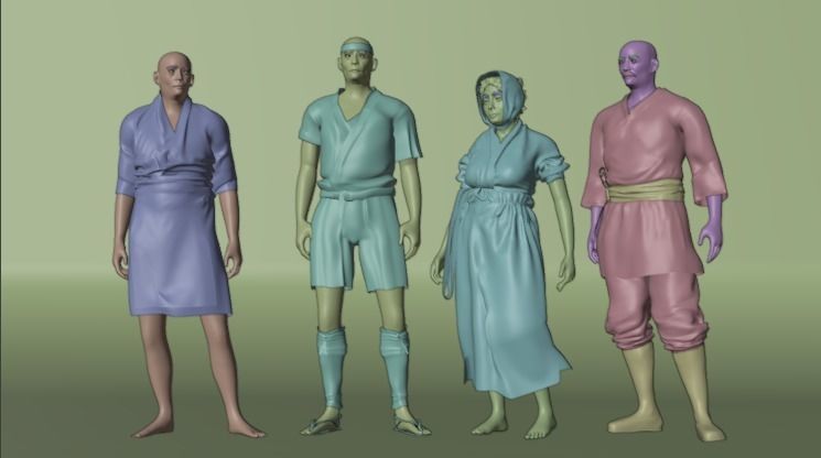 Medieval human pack 2 Low-poly 3D model 3D model rigged | CGTrader