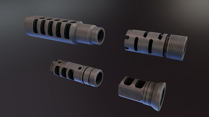 Muzzle Brakes free VR / AR / low-poly 3D model | CGTrader