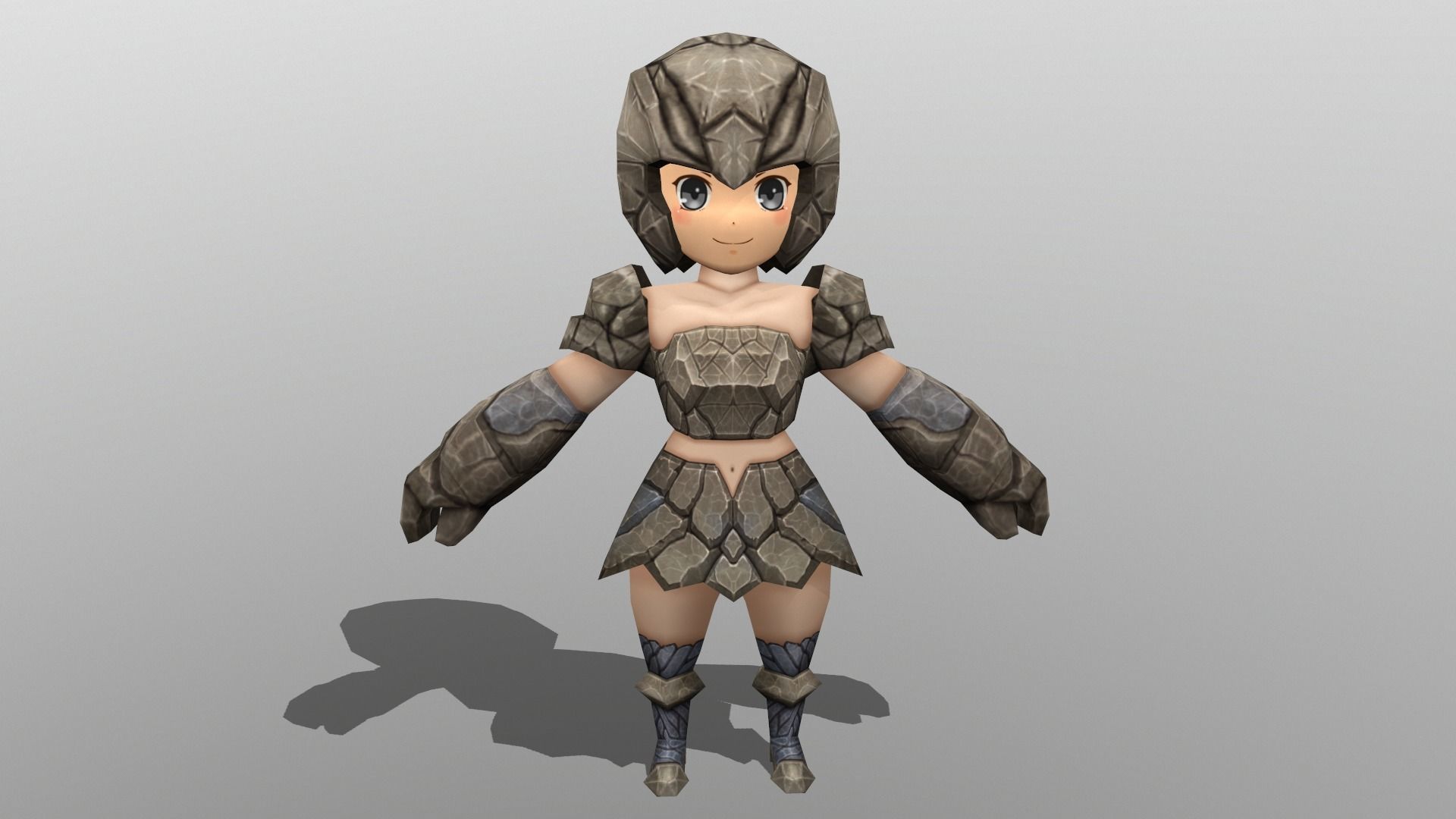 Stone Golem Soldier Female V1 free VR / AR / low-poly 3D model | CGTrader