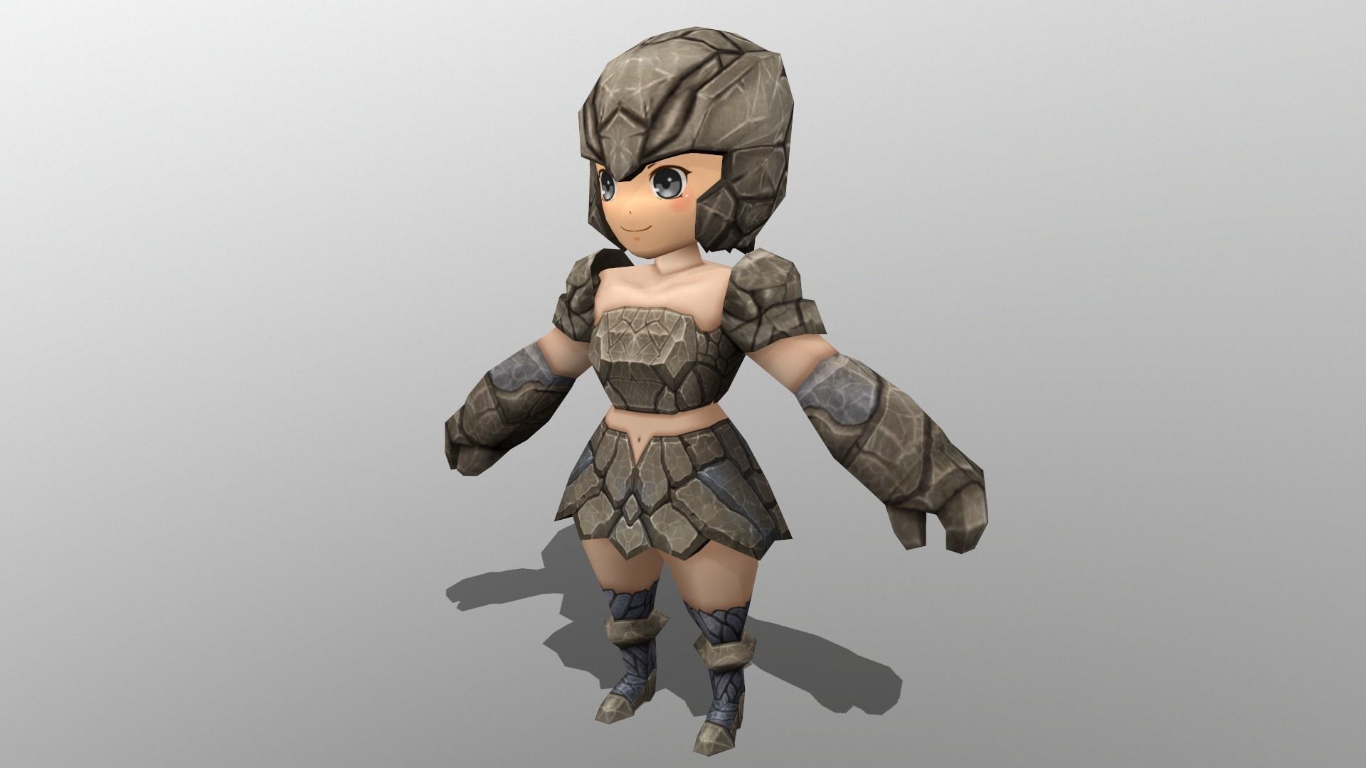 Stone Golem Soldier Female V1 free VR / AR / low-poly 3D model | CGTrader
