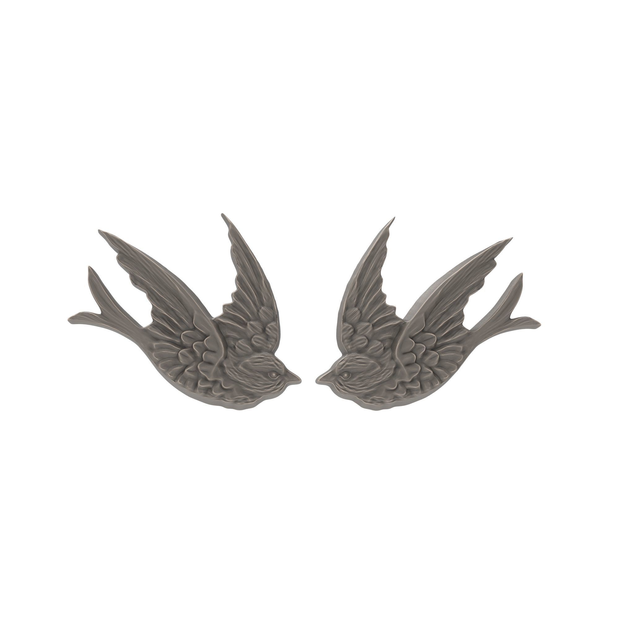 Pair of Bird Sculptures with Flat Back STL Files 3D model 3D printable ...