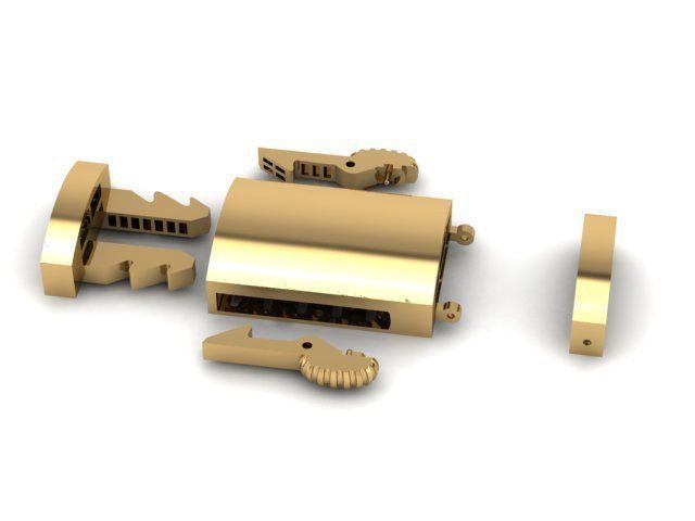 Lock bracelet or necklace clasp 3D print model 3D model 3D printable ...