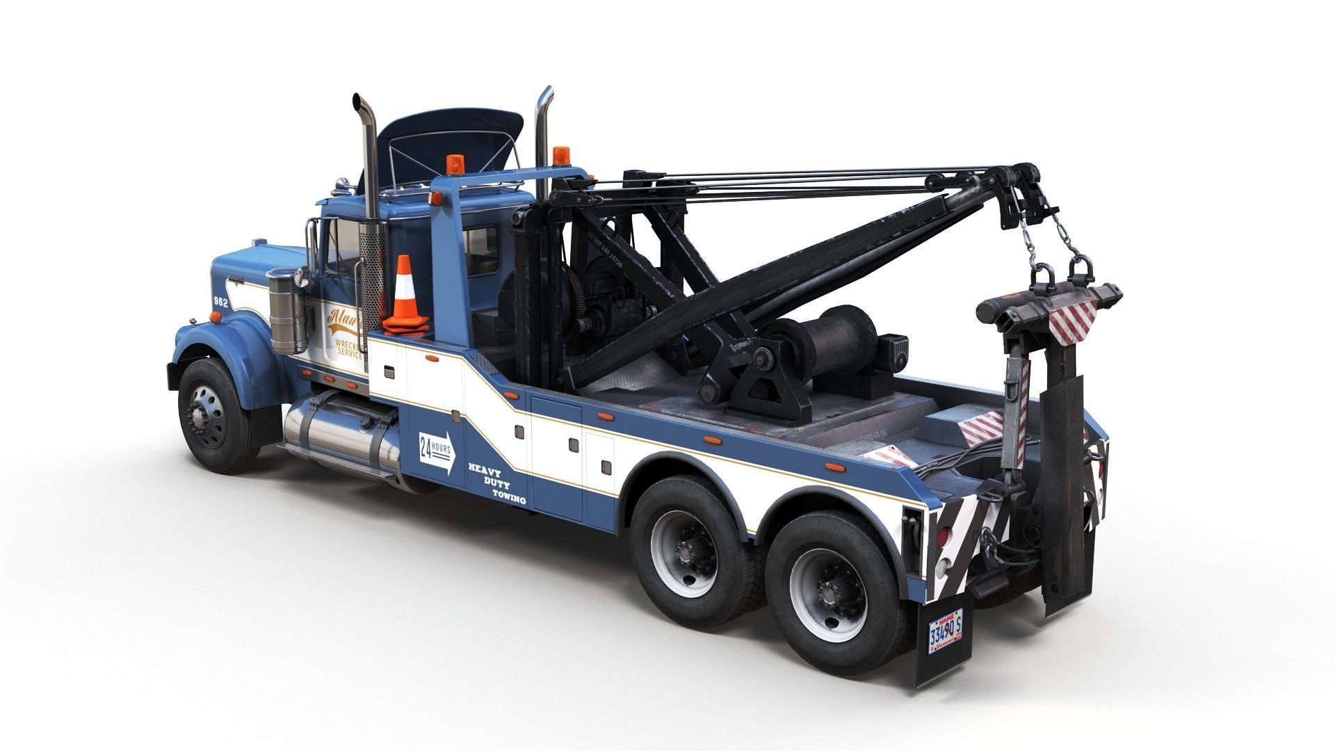 3D model Kenworth W900A wrecker truck VR / AR / low-poly | CGTrader