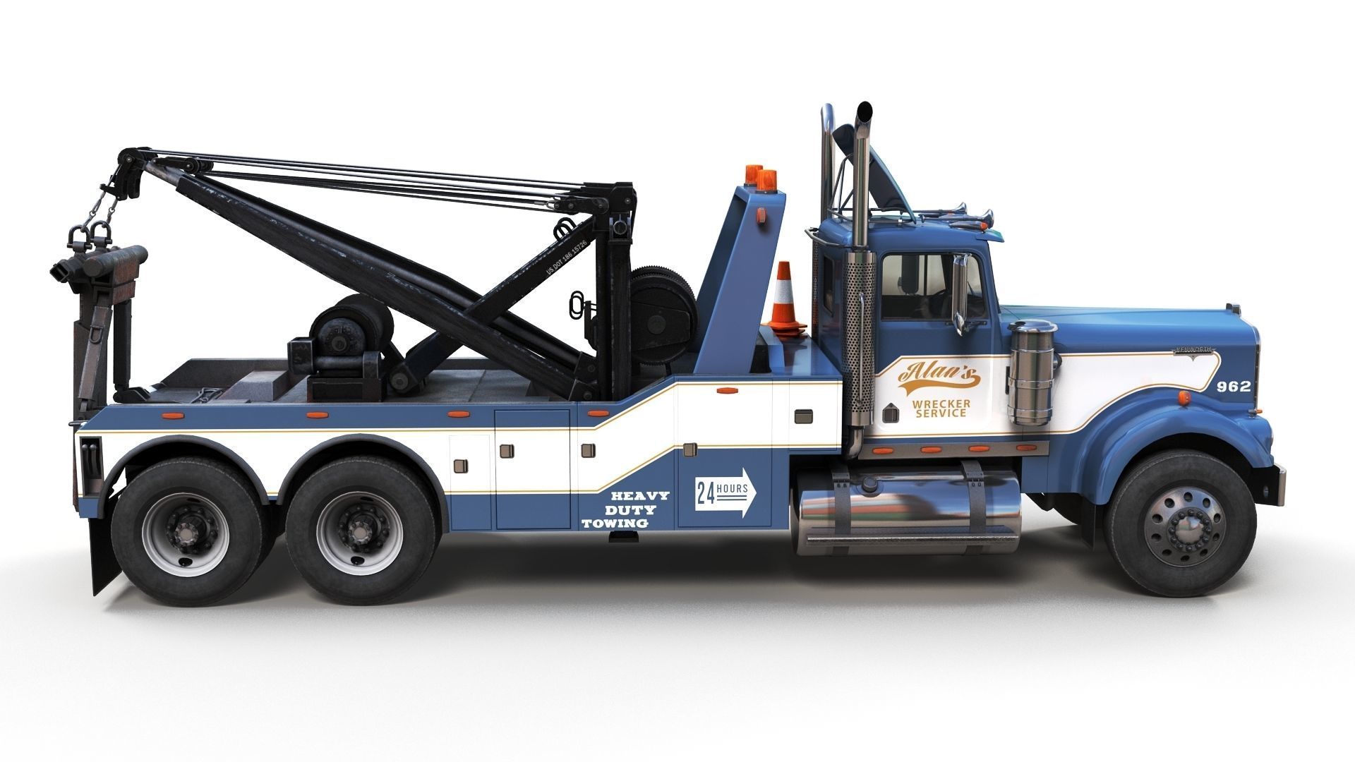 3D model Kenworth W900A wrecker truck VR / AR / low-poly | CGTrader