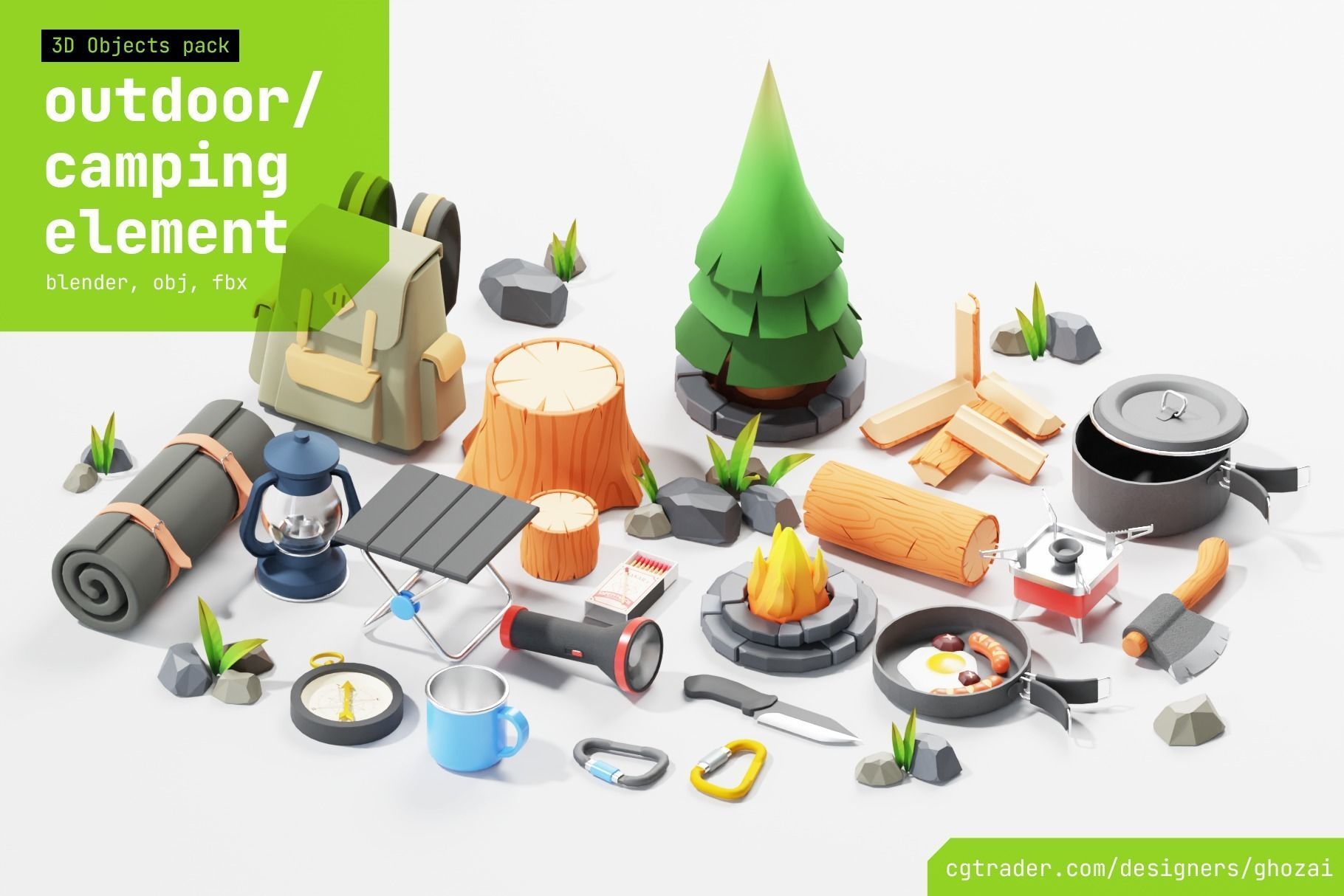 cartoon outdoor element 3D model | CGTrader