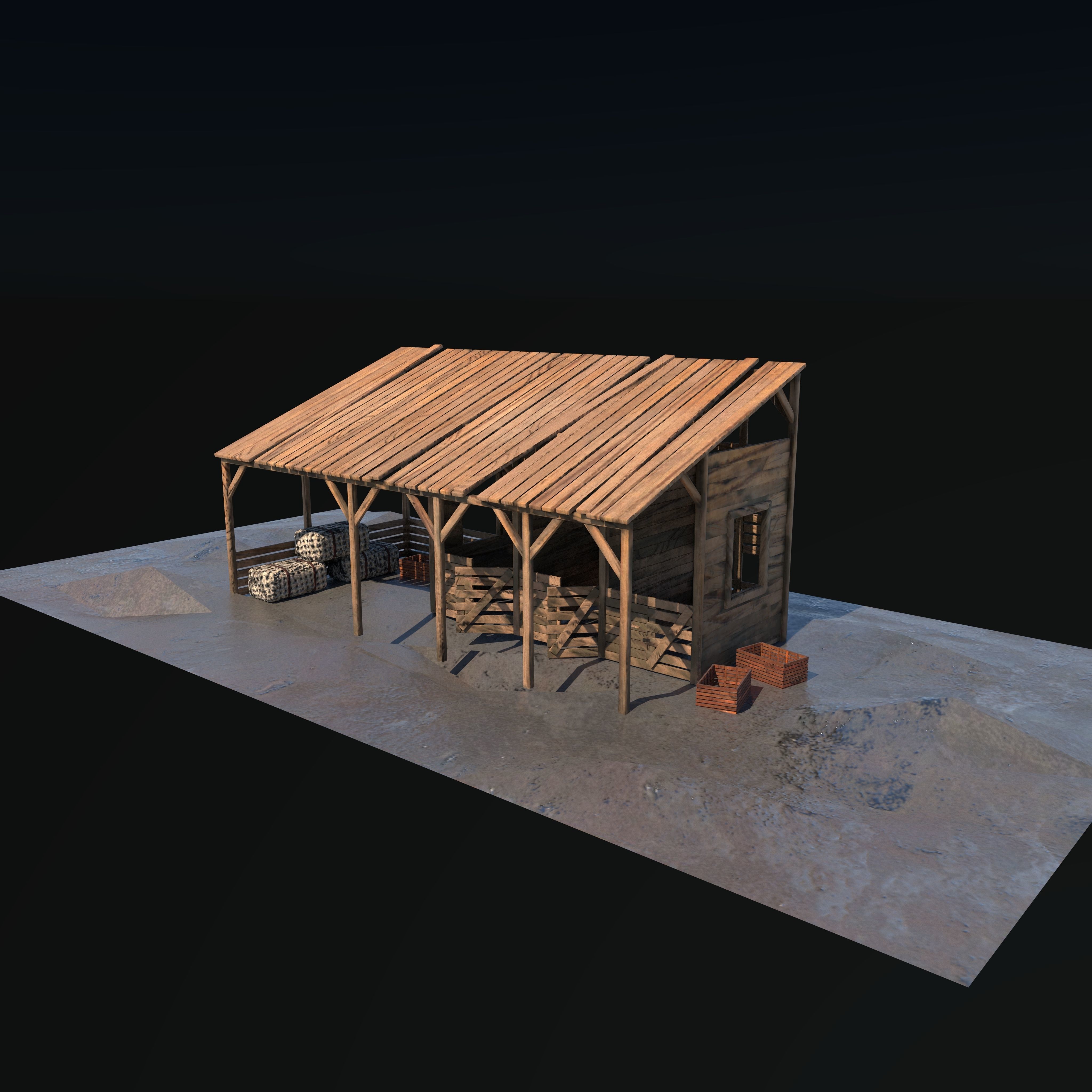 Horse stable 3D model animated | CGTrader