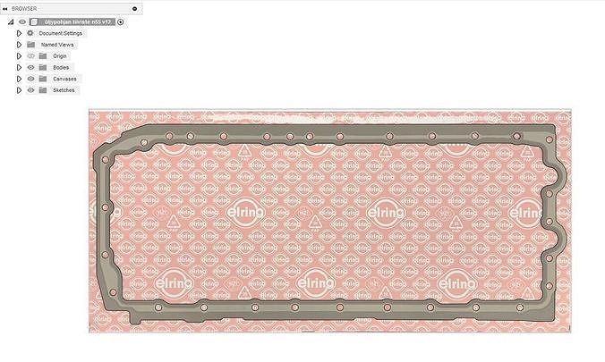 N55B30 335i Oil pan gasket DXF 3D model | CGTrader