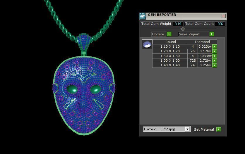 Jason Mask Diamond Pendants 3D model 3D printable | CGTrader